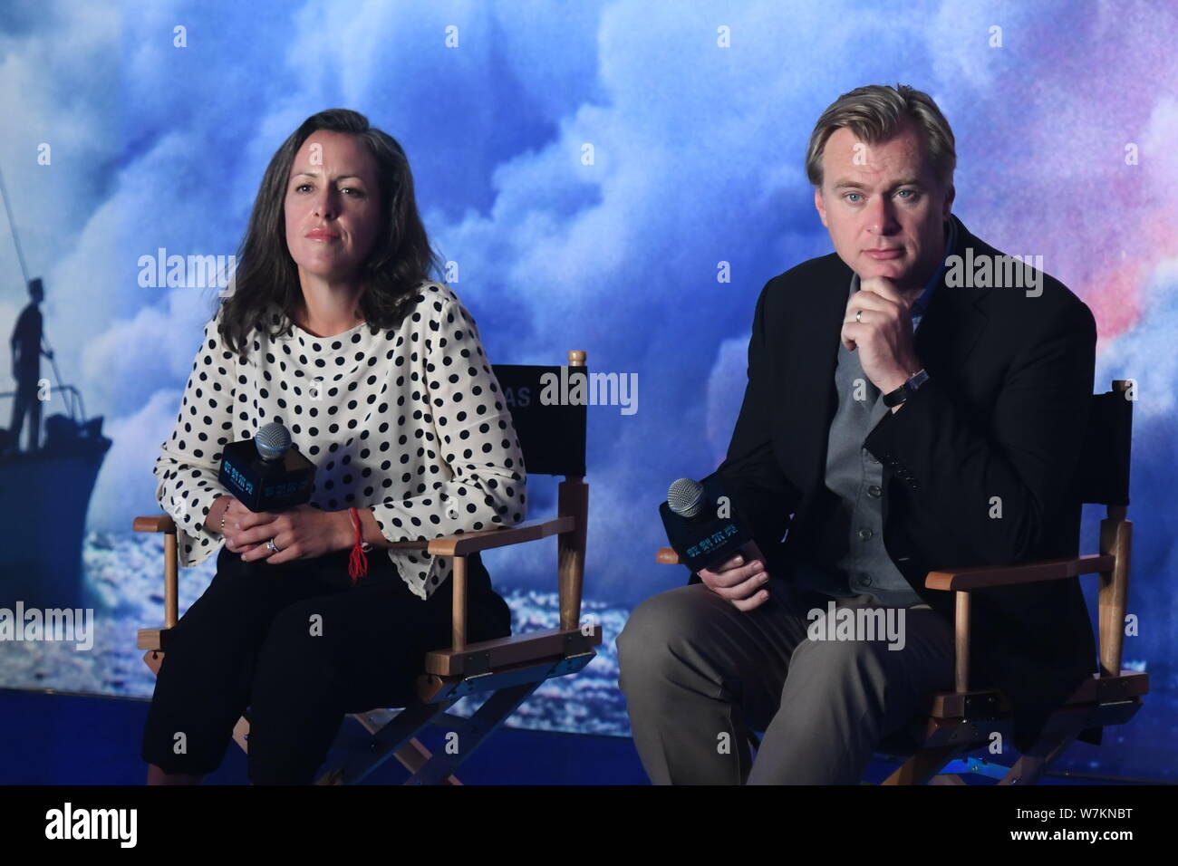 British film director Christopher Nolan, right, and British film ...