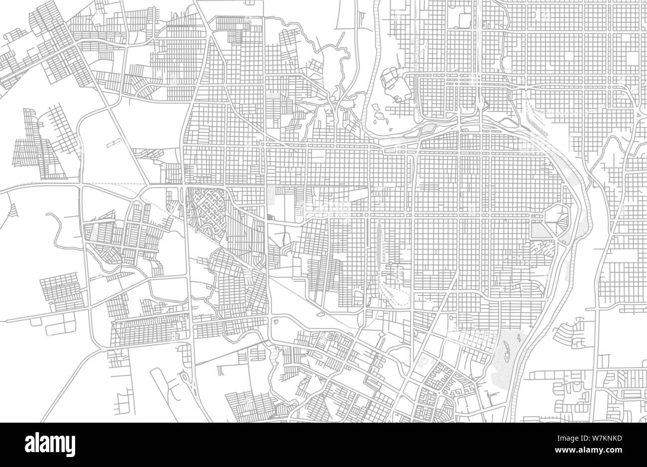 Nuevo Laredo, Tamaulipas, Mexico, bright outlined vector map with ...