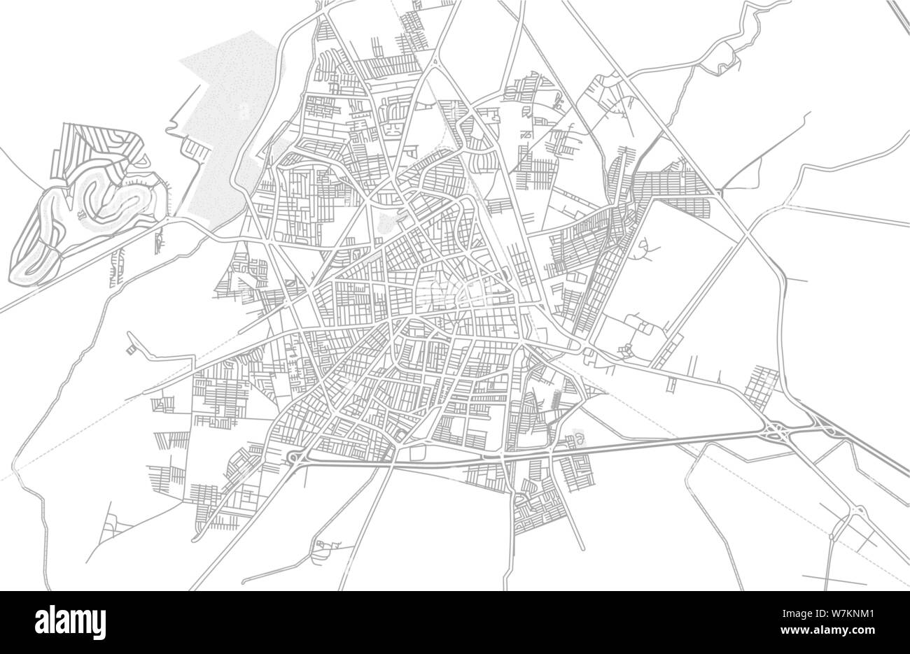 Irapuato, Guanajuato, Mexico, bright outlined vector map with bigger ...