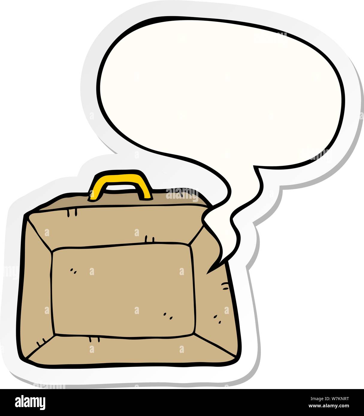 cartoon budget briefcase with speech bubble sticker Stock Vector Image ...