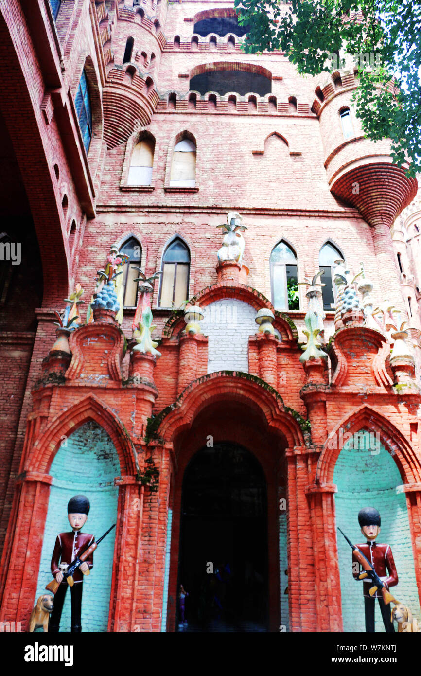View of a castle-shaped building in a cake factory in Chongqing, China ...