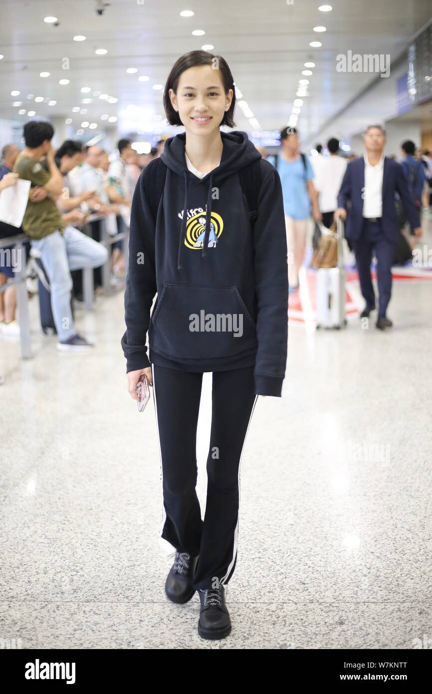 Japanese model and actress Kiko Mizuhara is pictured after arriving at ...