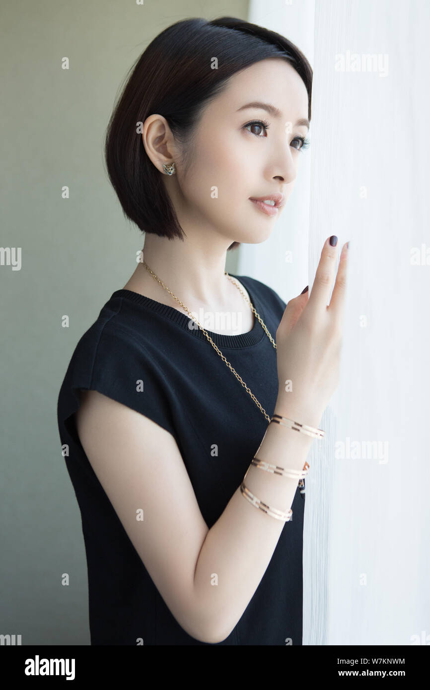 Taiwanese actress Ariel Lin poses for portrait photos during an ...