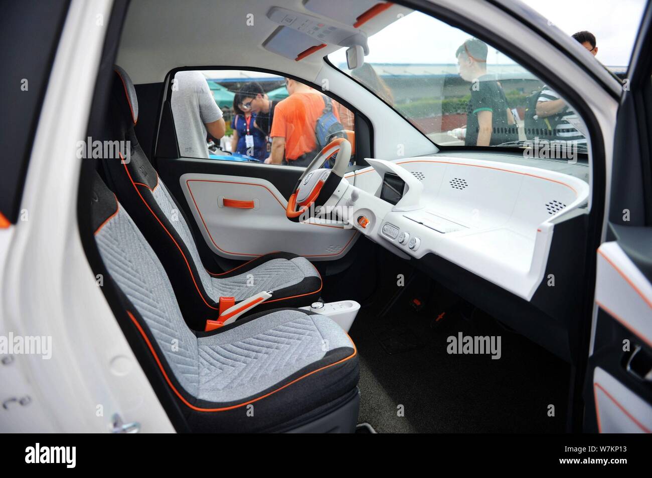 View of the cab of a Baojun E100, the first fully-electric vehicle of ...