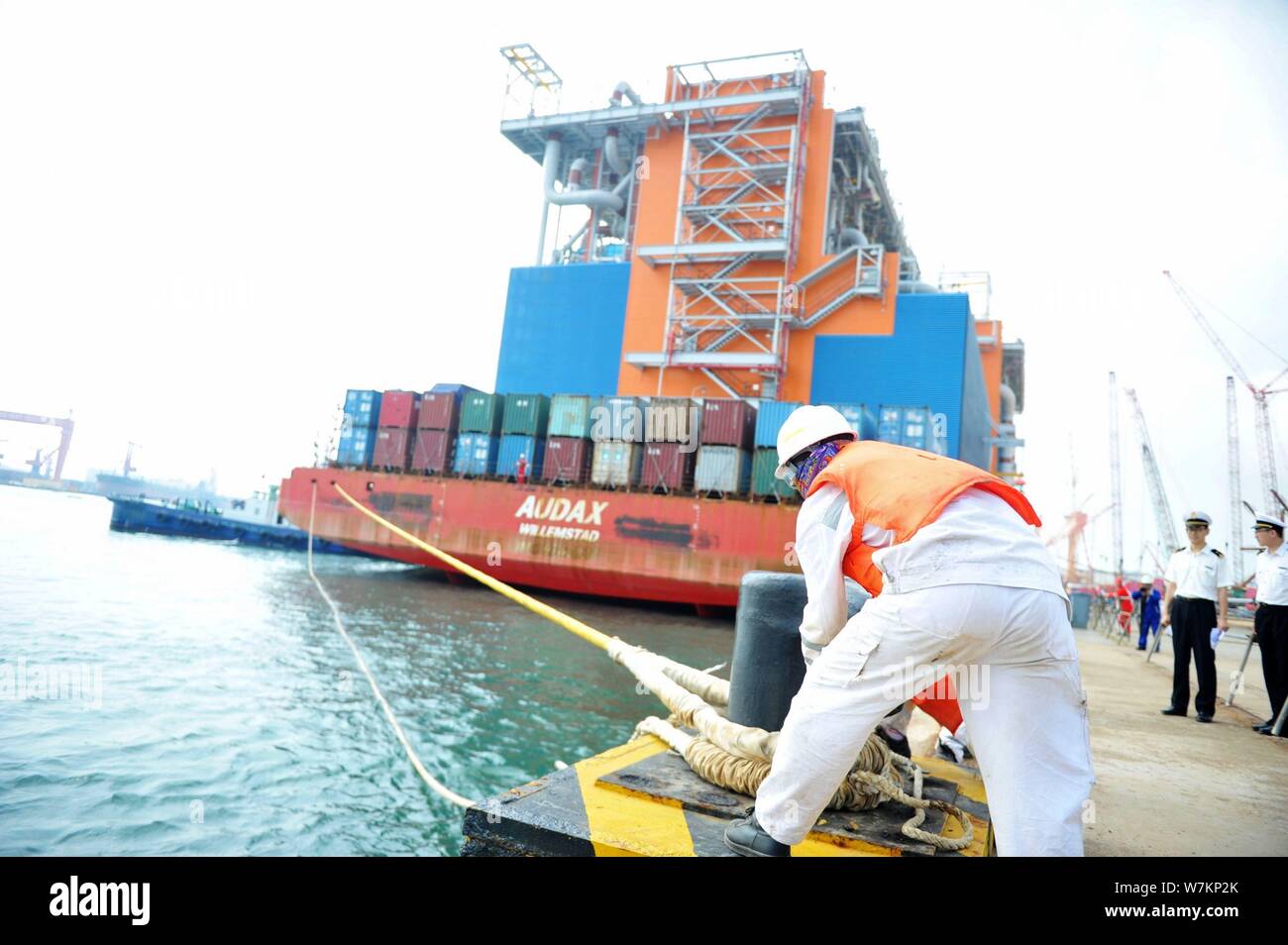 The "Red Box Audax" semi-submersible marine heavy transport vessel ...