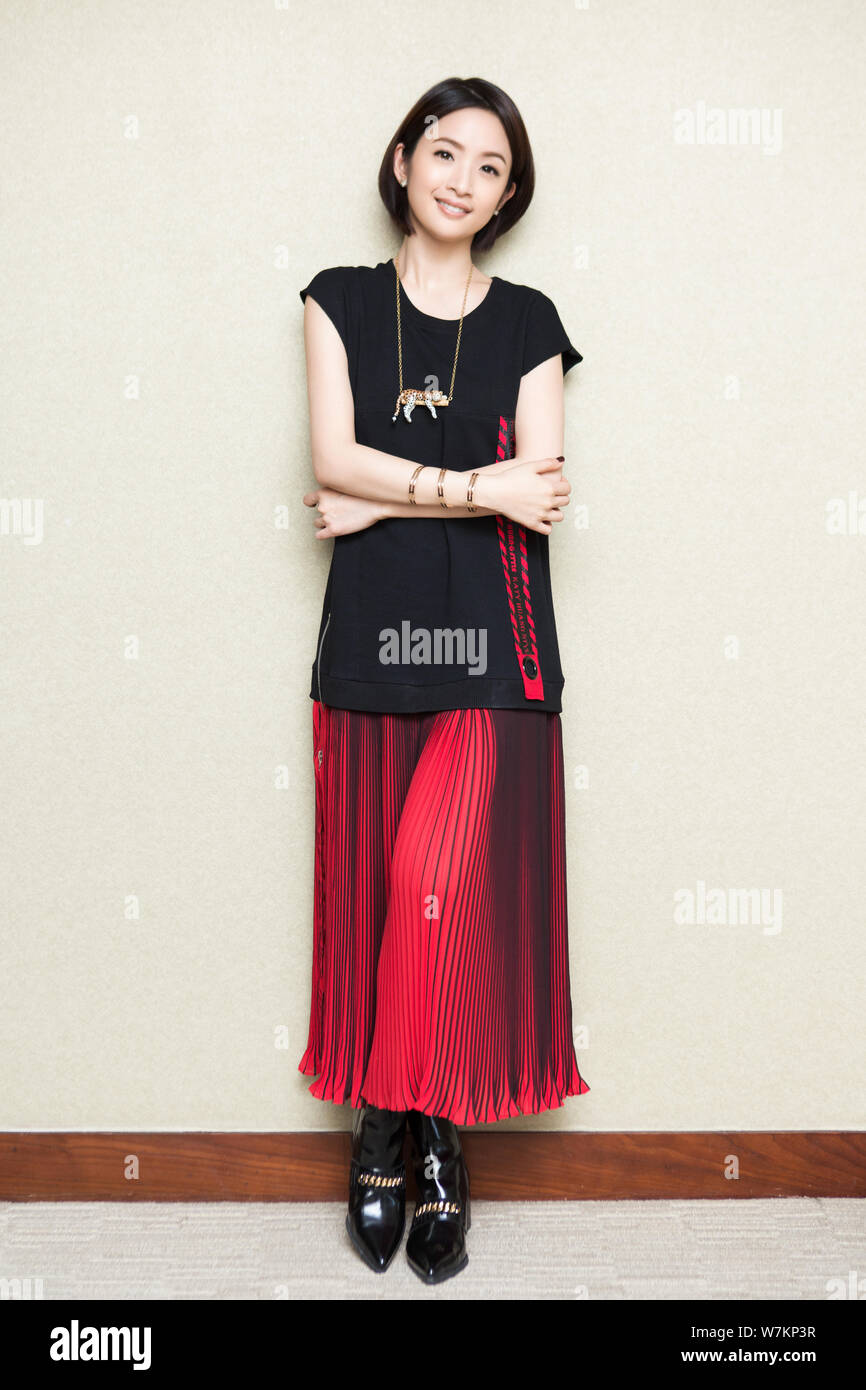 Taiwanese actress Ariel Lin poses for portrait photos during an exclusive interview by ...