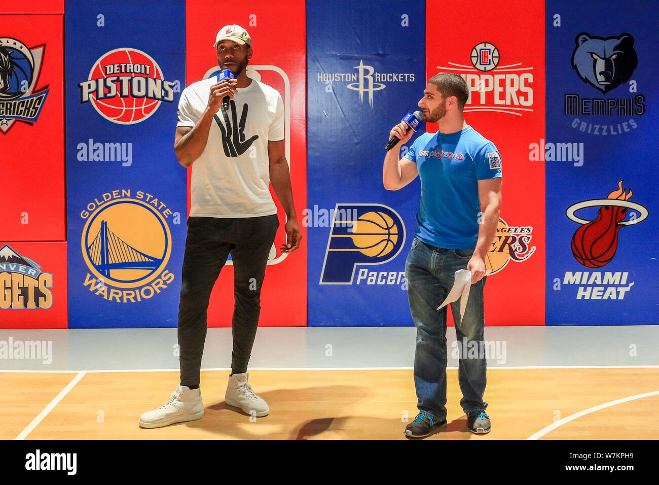 NBA star Kawhi Leonard of San Antonio Spurs attends a fan meeting event ...