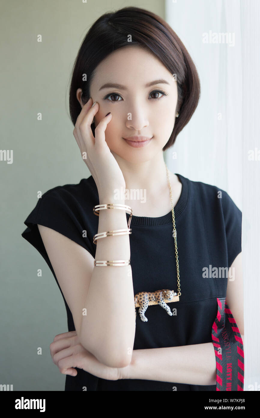 Taiwanese actress Ariel Lin poses for portrait photos during an exclusive interview by ...