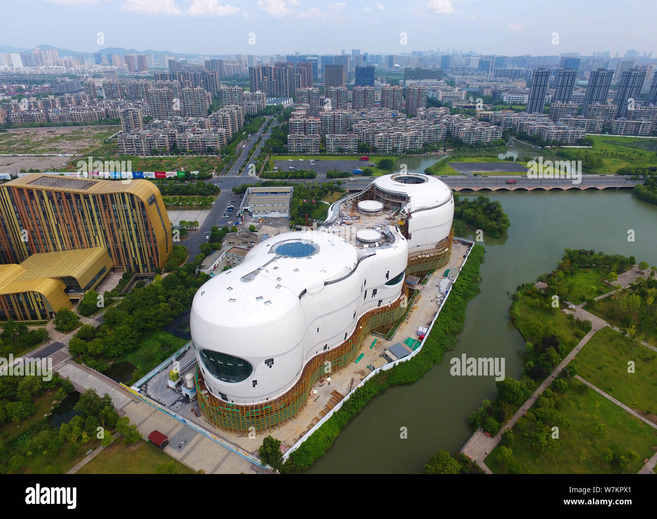Aerial view of the China Comic and Animation Museum (CCAM) under ...
