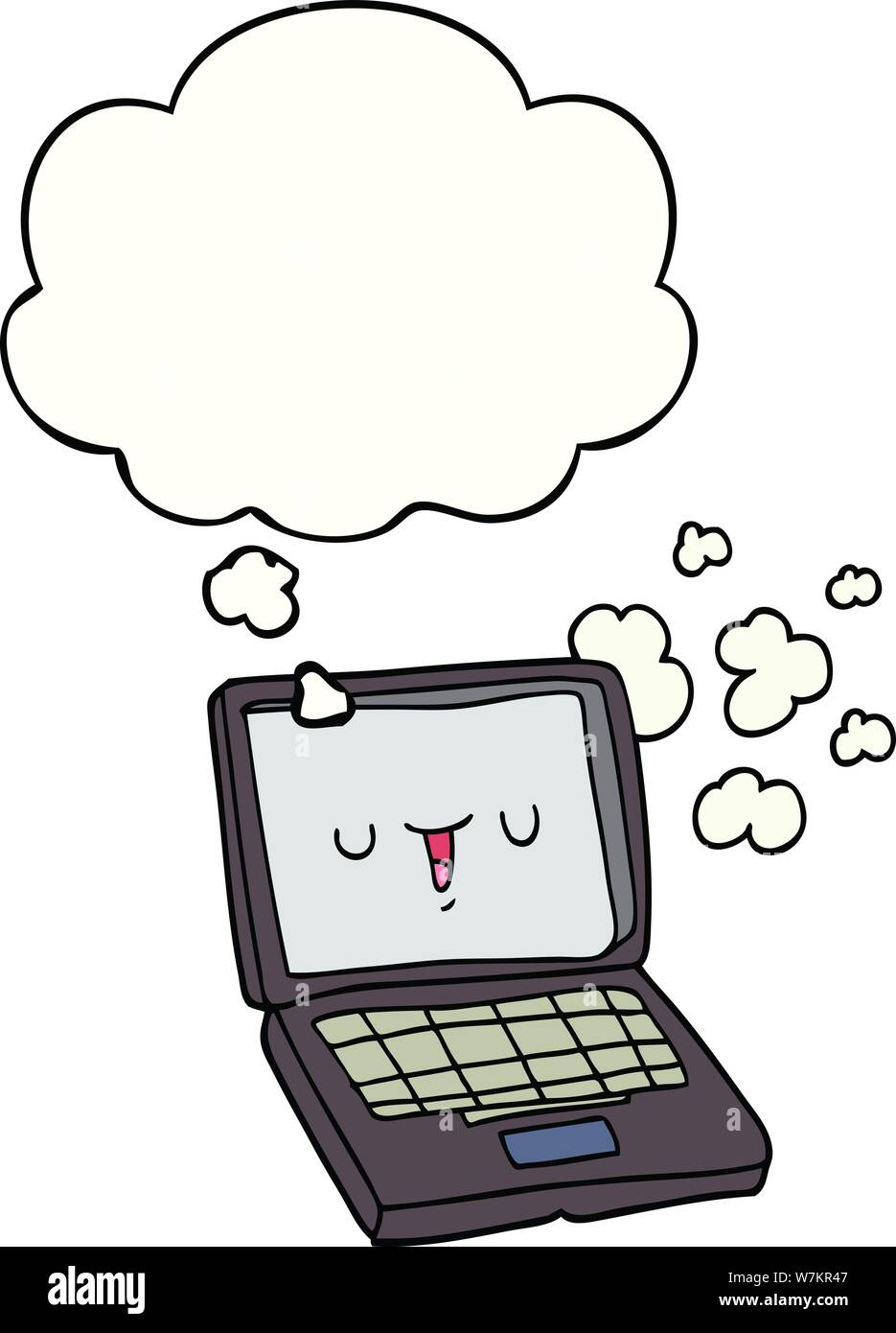 cartoon computer with thought bubble Stock Vector Image & Art - Alamy