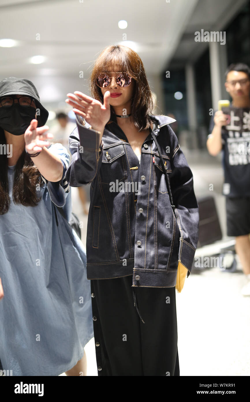 Taiwanese singer Jolin Tsai is pictured at the Shanghai Hongqiao ...