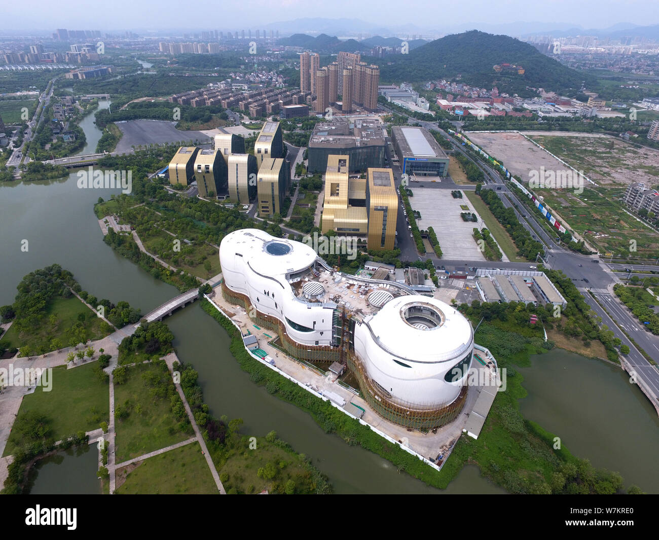 Aerial view of the China Comic and Animation Museum (CCAM) under ...