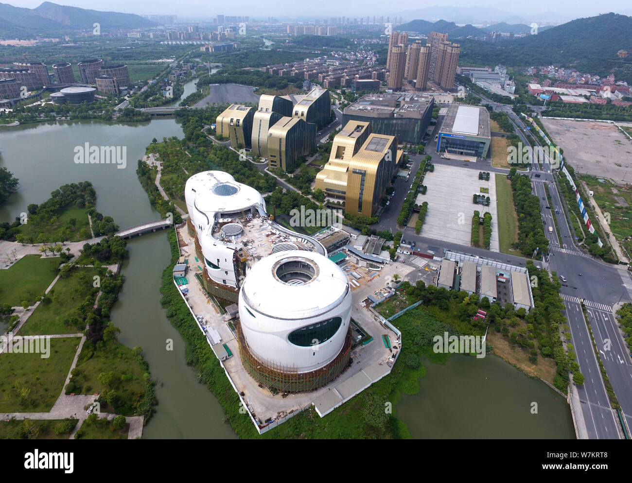 Aerial view of the China Comic and Animation Museum (CCAM) under ...