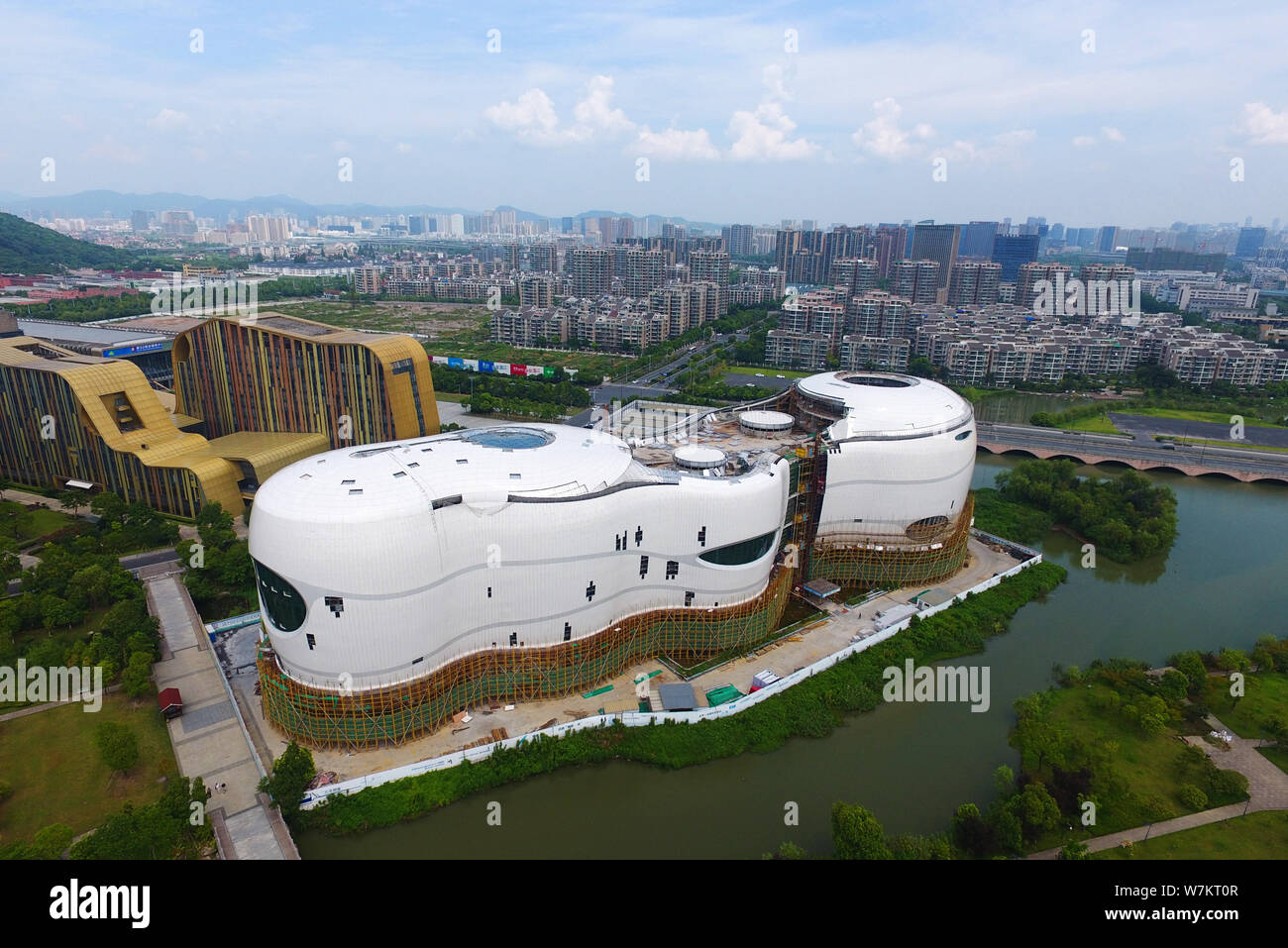 Aerial view of the China Comic and Animation Museum (CCAM) under ...