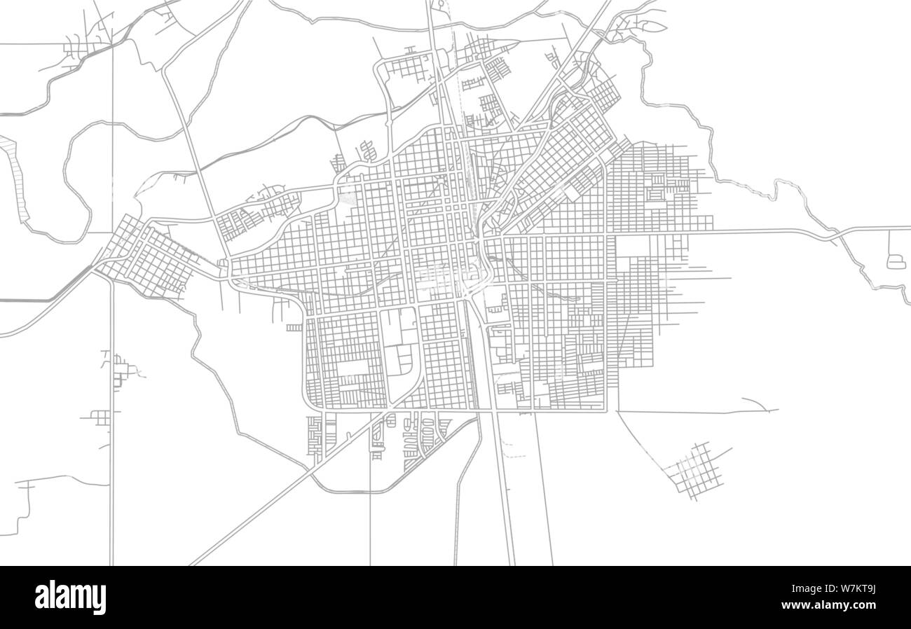 Navojoa, Sonora, Mexico, bright outlined vector map with bigger and ...