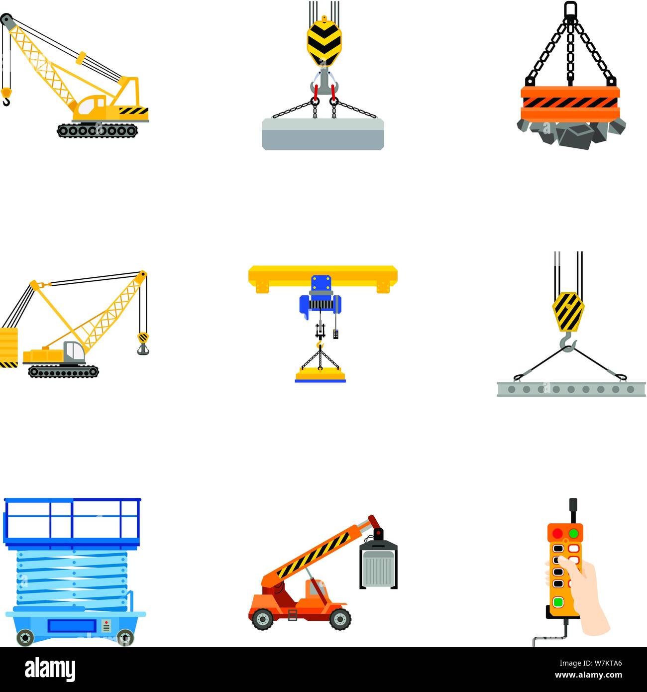 Lifting platform icon set. Flat set of 9 lifting platform vector icons ...