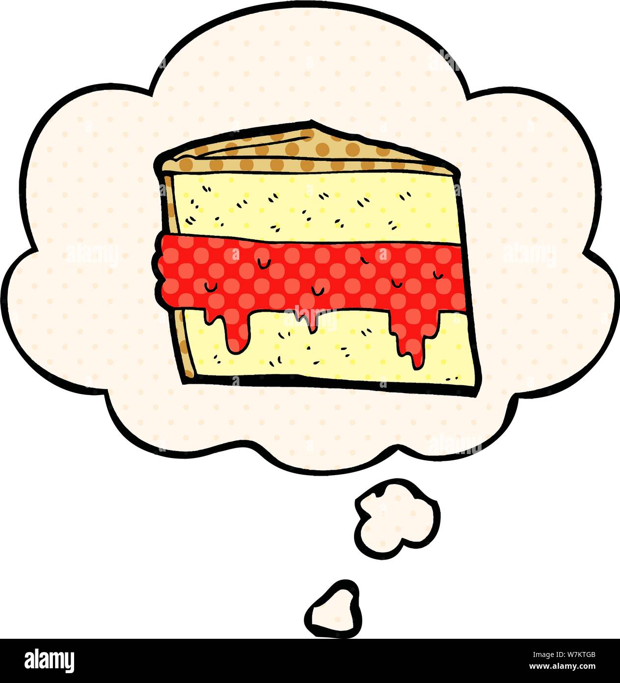 cartoon cake with thought bubble in comic book style Stock Vector Image ...