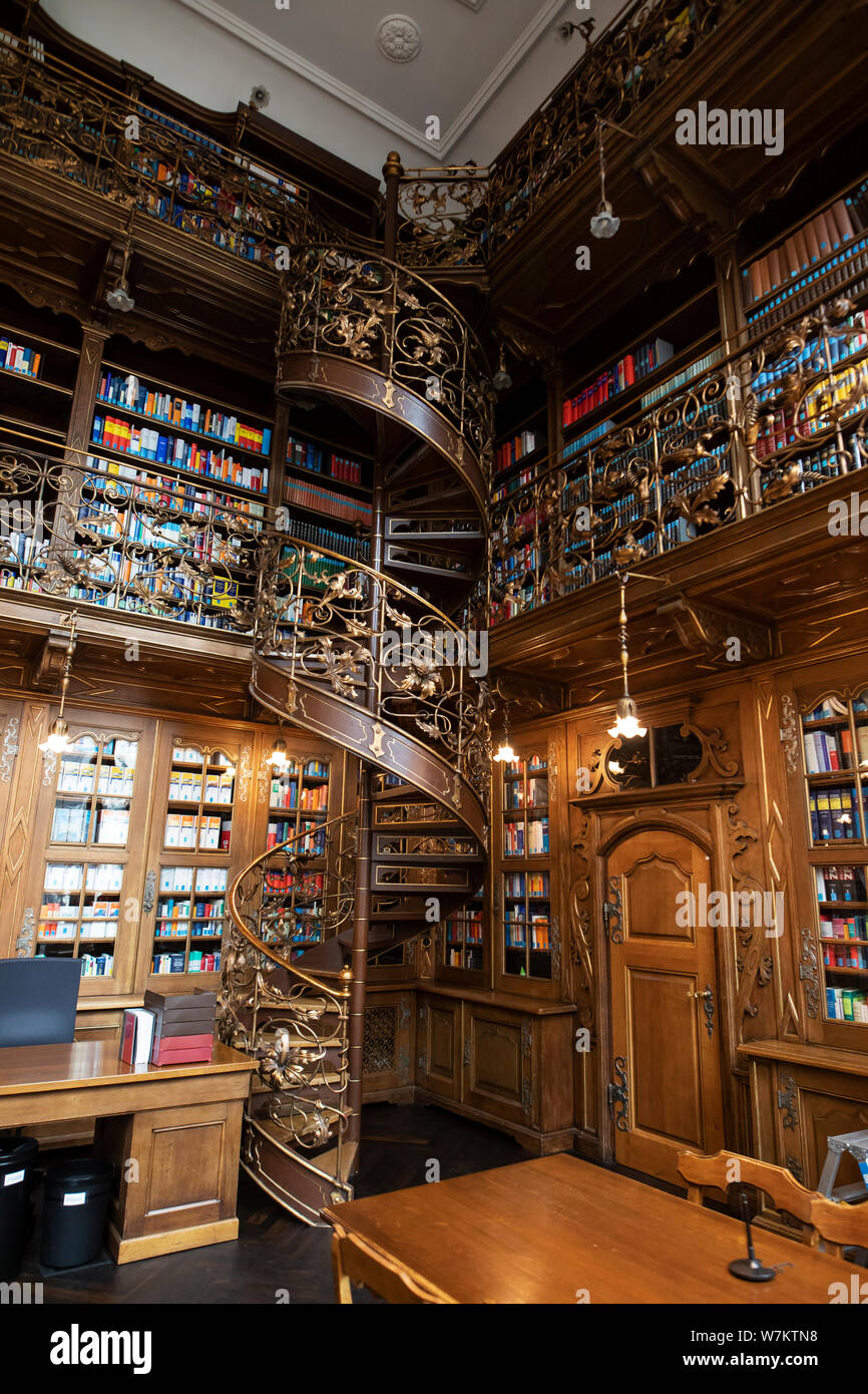 The municipal law library with its spiral staircase at the New Town ...