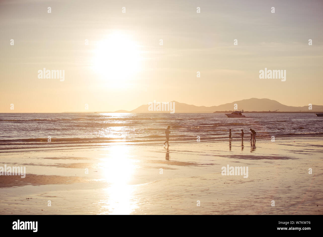 Scenery of the Yazhou Bay Resort at sunset in Sanya city, south China's ...