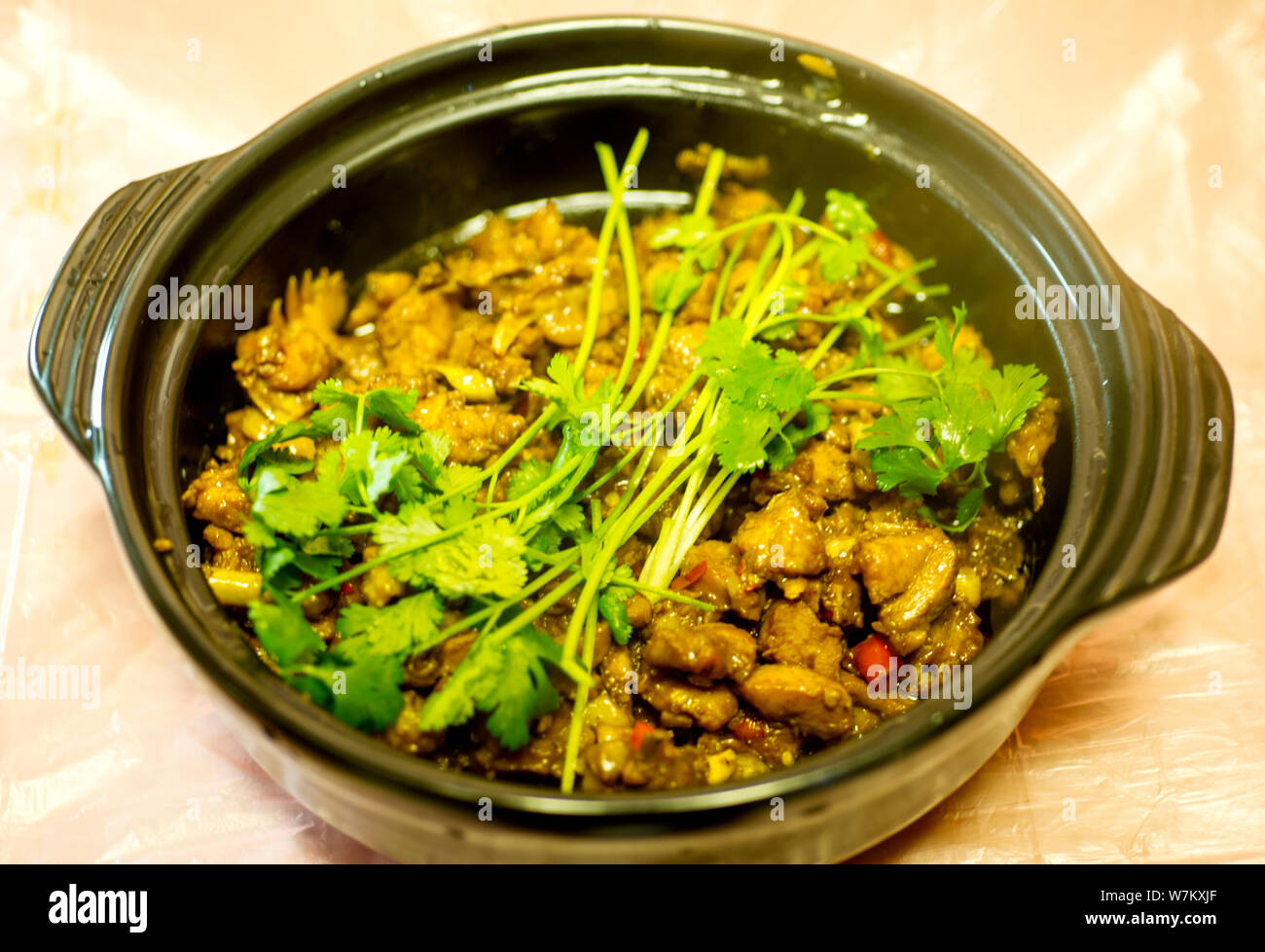 --FILE--View of a dish of Braised Chicken Rice at a cafeteria in ...