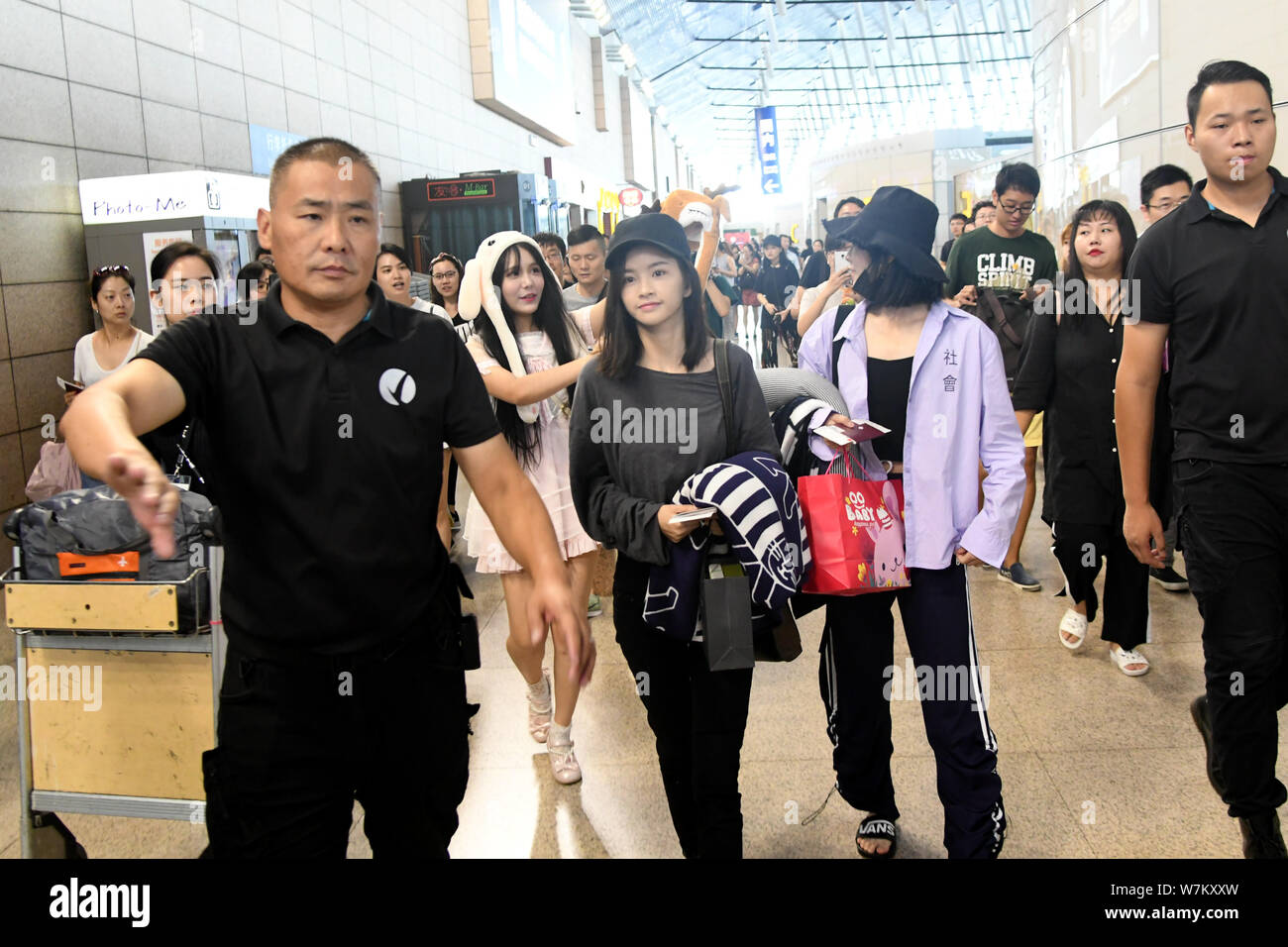 Lin Siyi, left, and Xu Jiaqi of Chinese girl group SNH48 are pictured ...