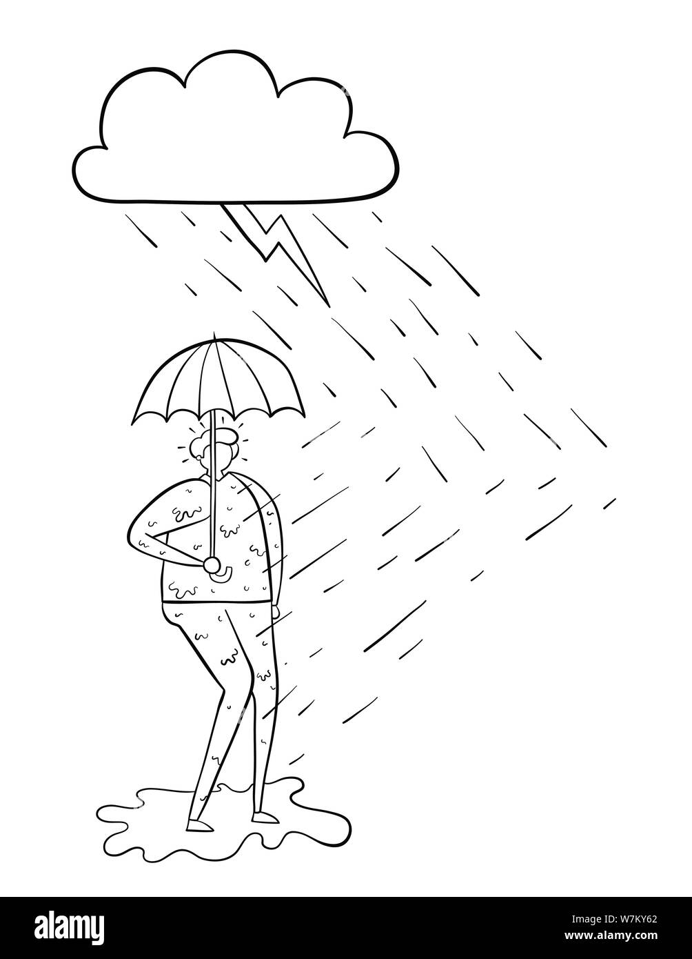 Wet miserable people Cut Out Stock Images & Pictures - Alamy