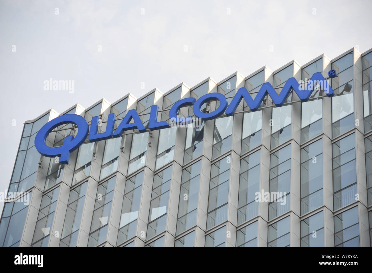 --FILE--View of a logo of Qualcomm at an Innovation Center of Qualcomm ...