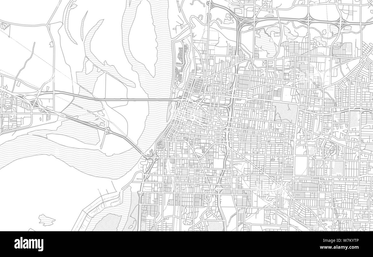 Memphis, Tennessee, USA, bright outlined vector map with bigger and ...