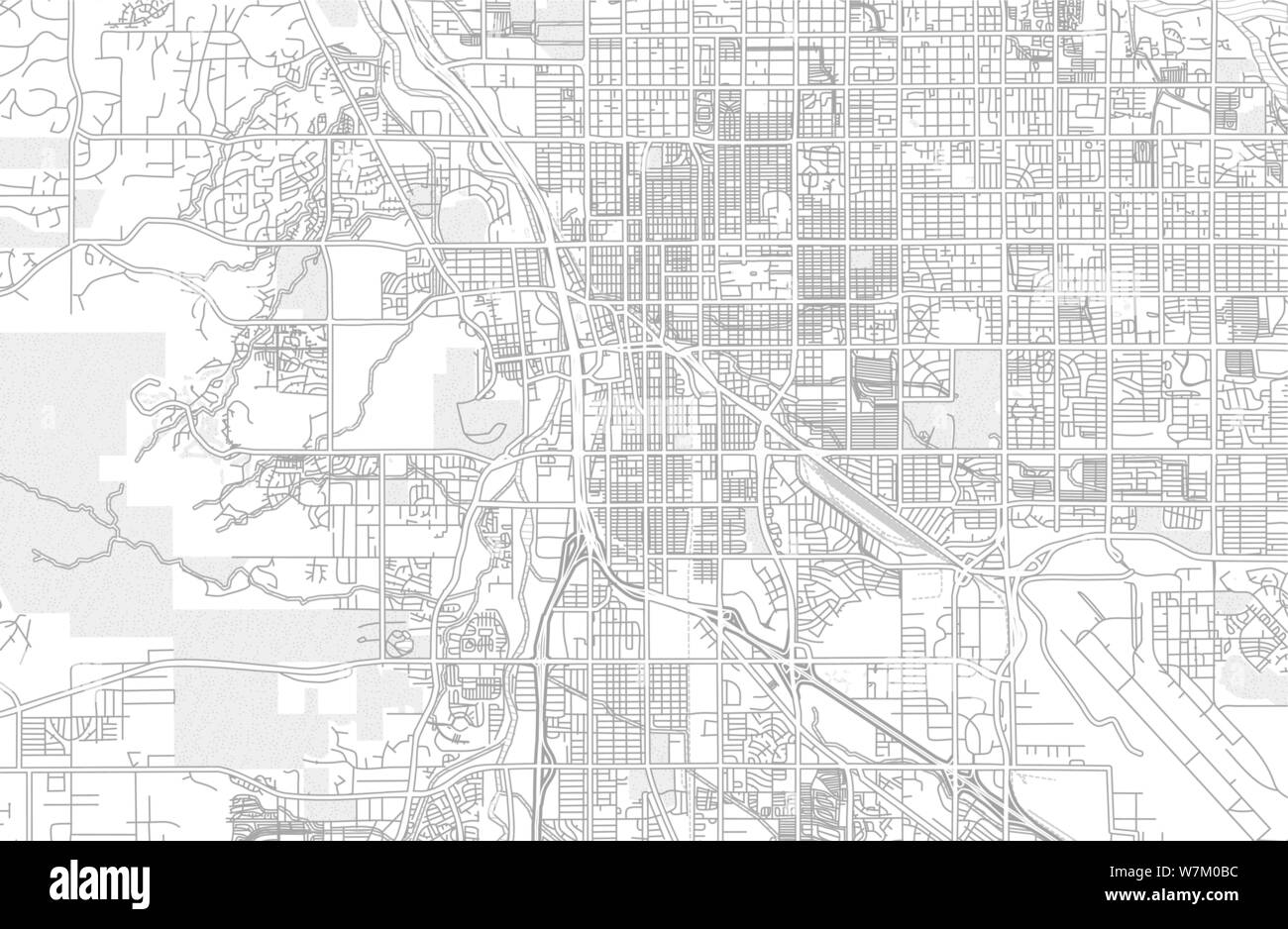 Tucson, Arizona, USA, bright outlined vector map with bigger and minor ...