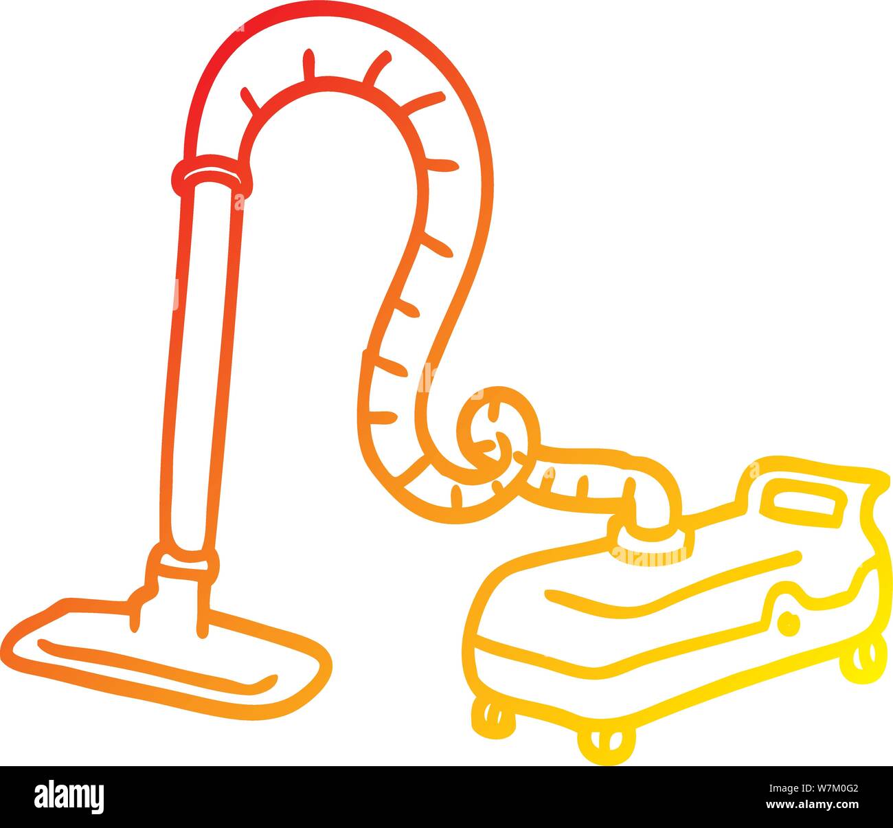 warm gradient line drawing of a cartoon vacuum hoover Stock Vector ...