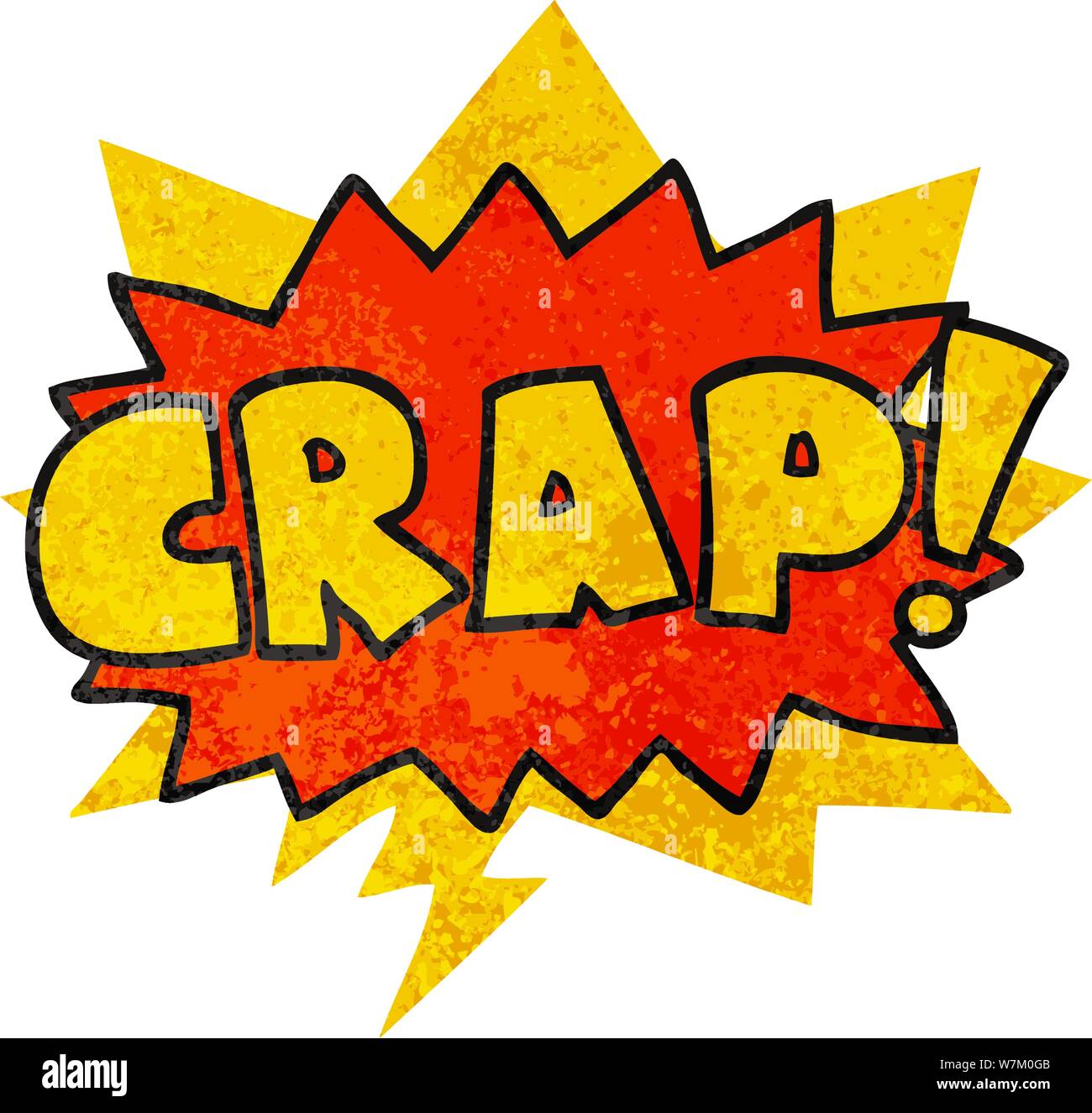 cartoon word Crap! with speech bubble in grunge distressed retro ...
