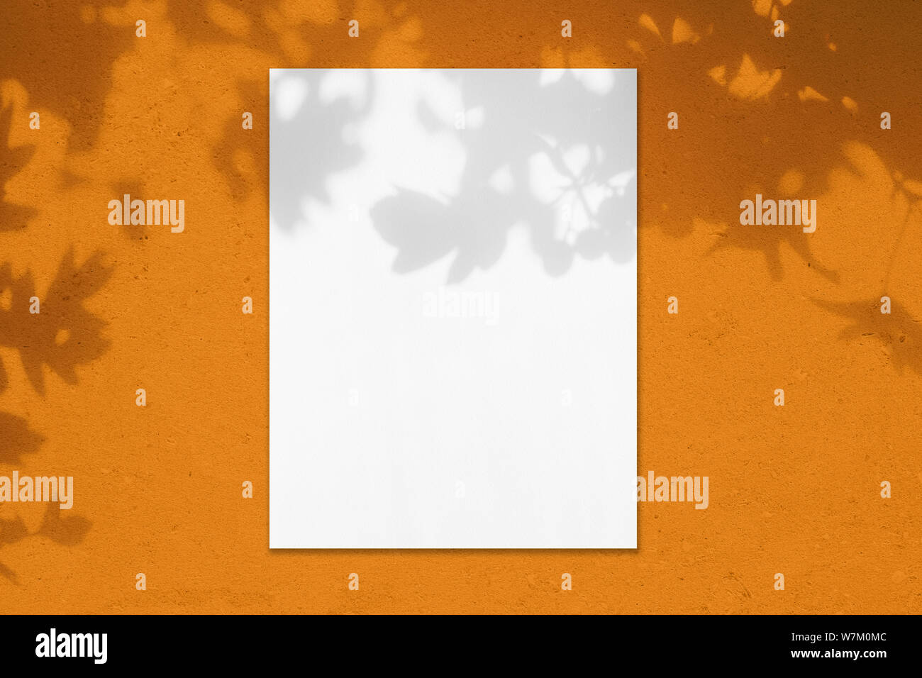 Empty white vertical rectangle poster mockup with soft shadow on ...