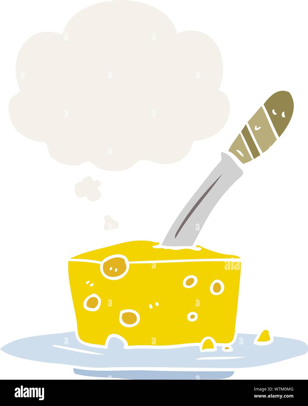 cartoon cheese with thought bubble in retro style Stock Vector Image ...