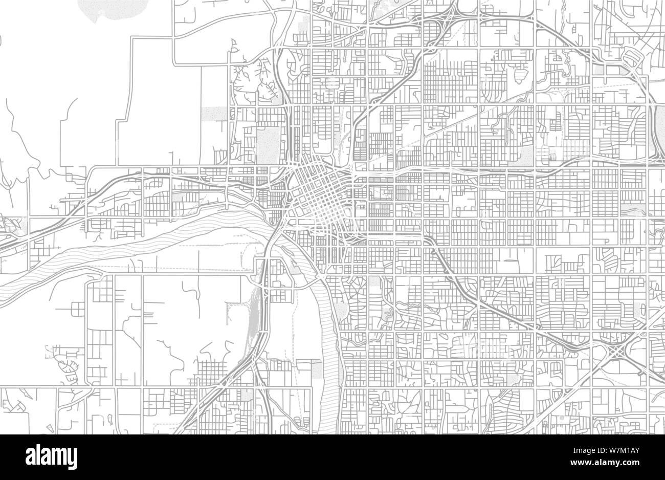 Tulsa, Oklahoma, USA, bright outlined vector map with bigger and minor ... Tulsa, Oklahoma, USA, bright outlined vector map with bigger and minor ...