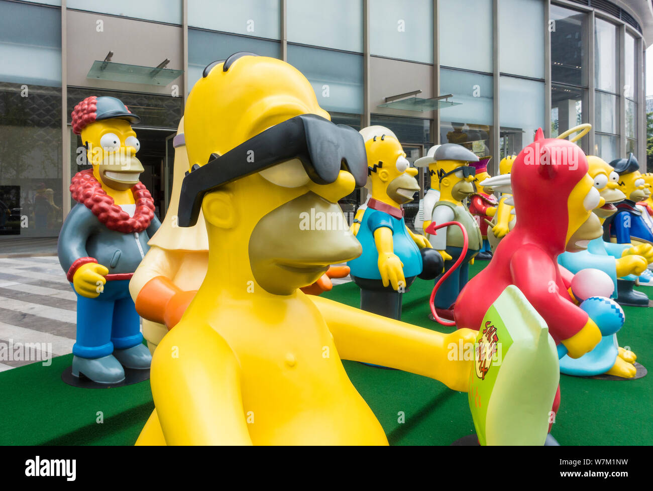 Life-size sculptures of characters in the American animated sitcom ...