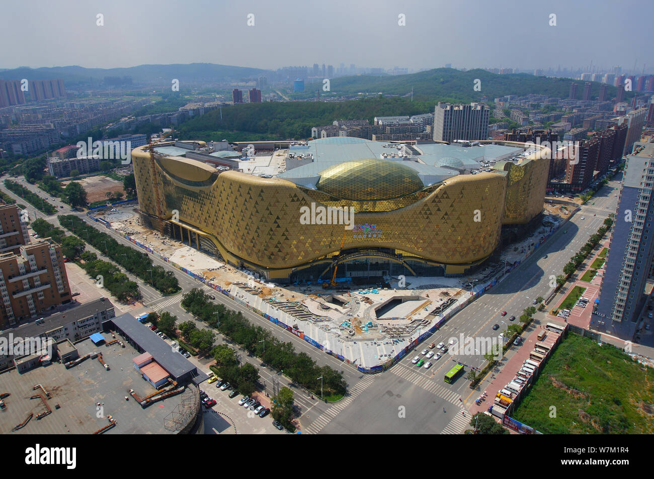 Aerial view of the Anshan Xinglong Mole World, an urban complex project ...