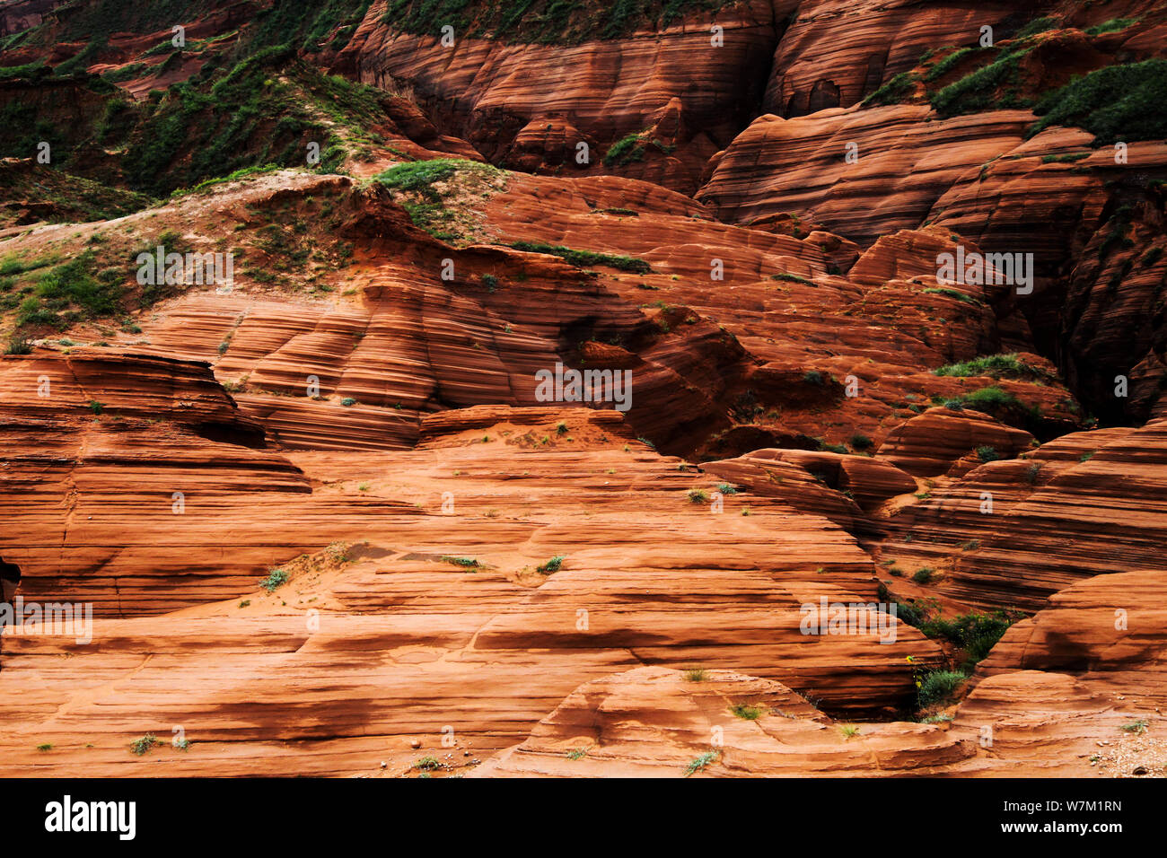 Landscape of rock formations of the Danxia Landform in Longzhou Town ...