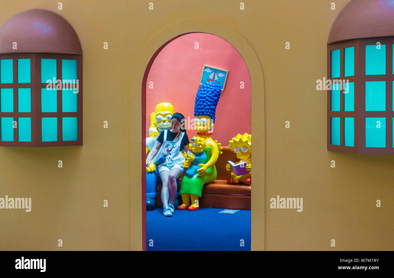 View of the Kwik-E-Mart at the exhibition of the American animated ...