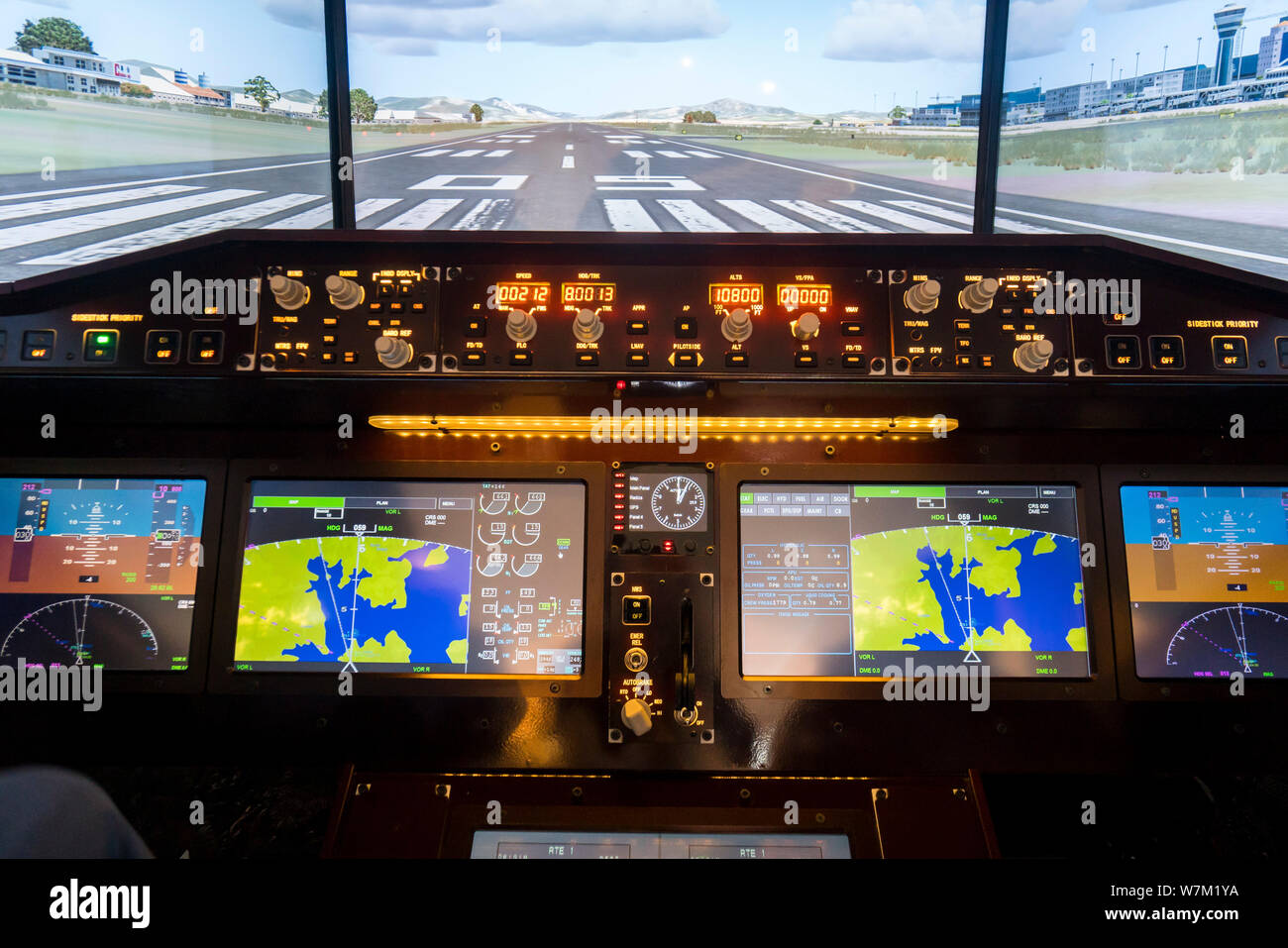View of the cockpit of a flight simulator of China's first large ...