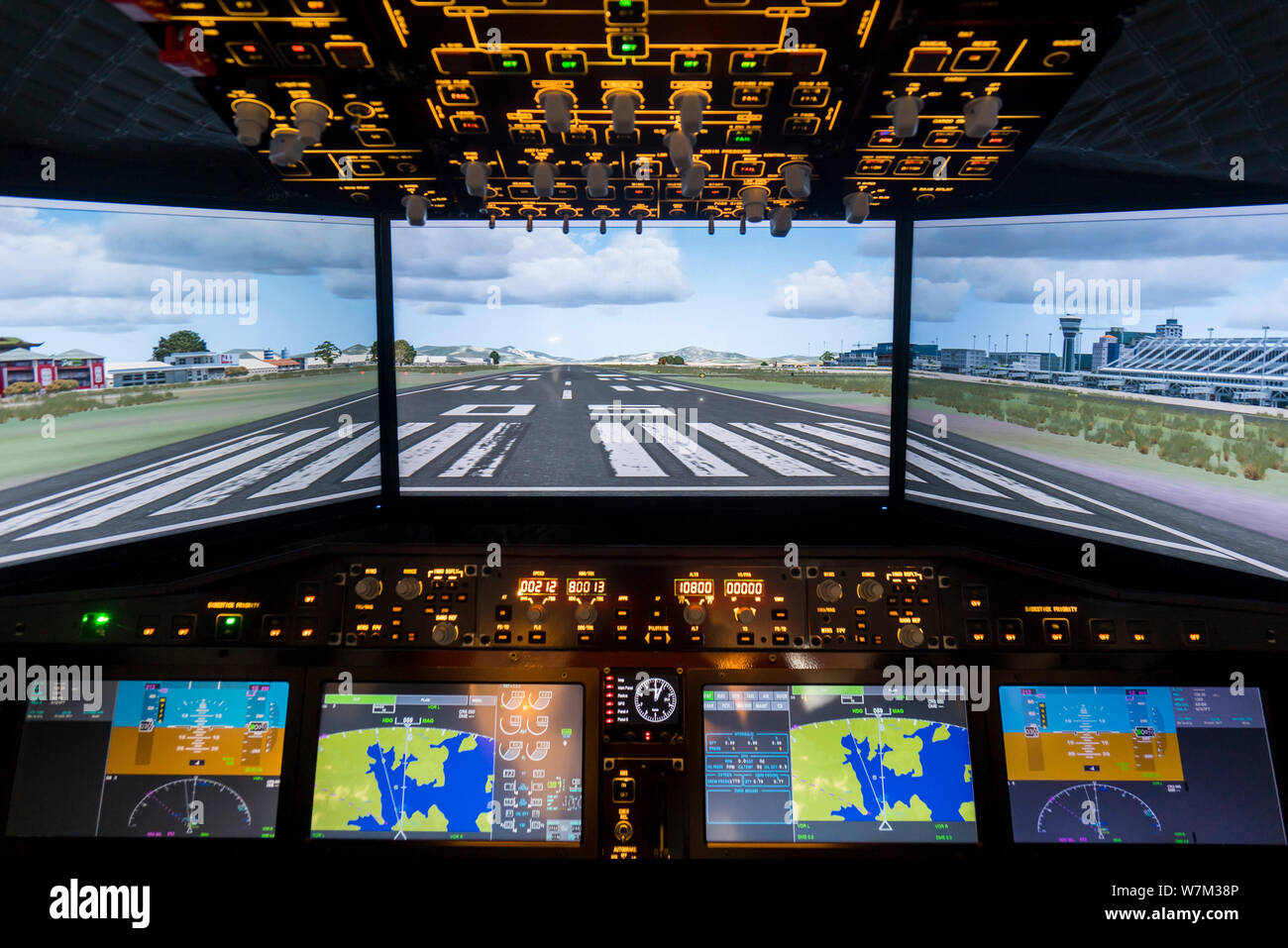 View of the cockpit of a flight simulator of China's first large ...