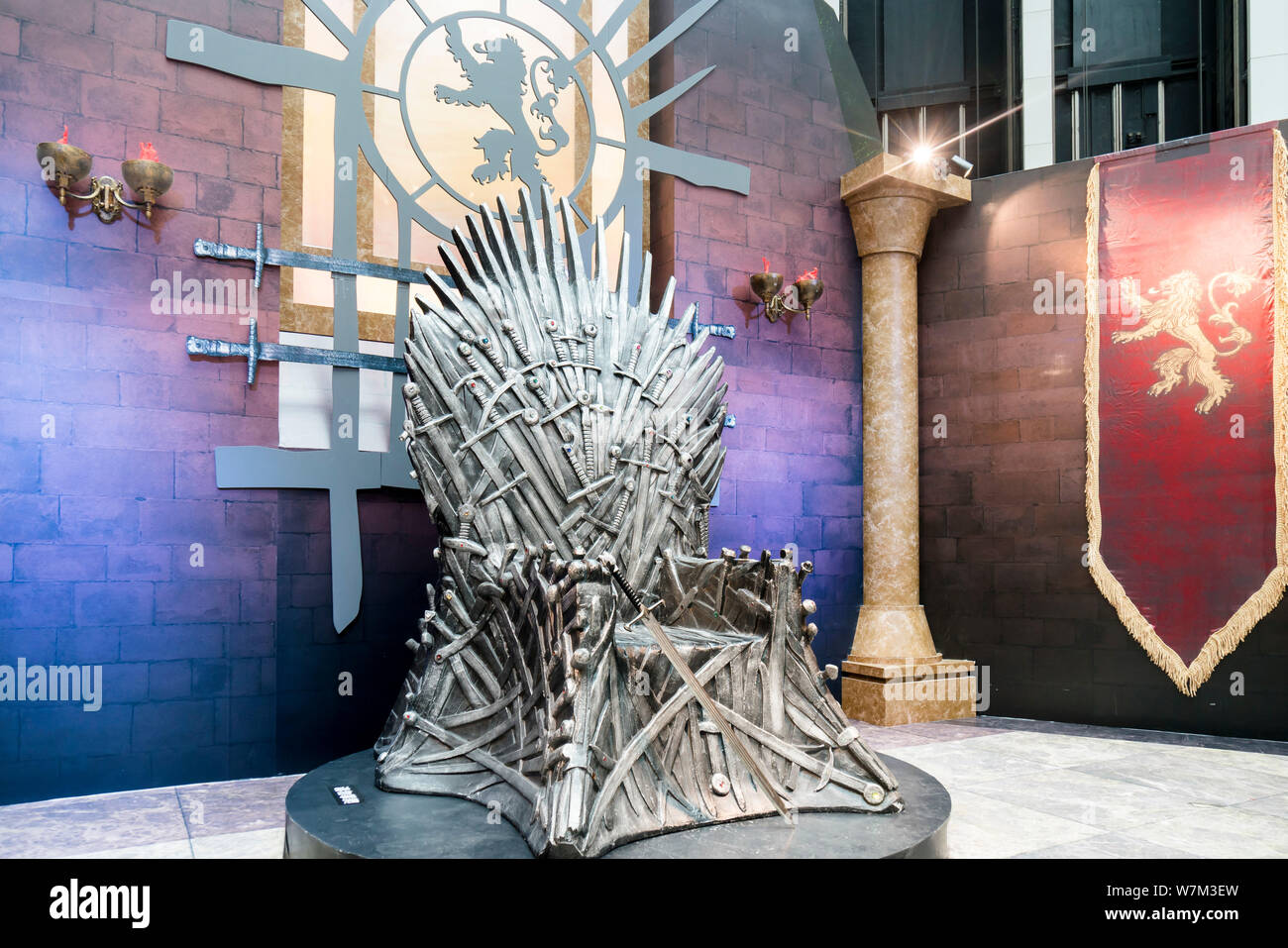View of a life size replica of the Iron Throne from the HBO series Game ...
