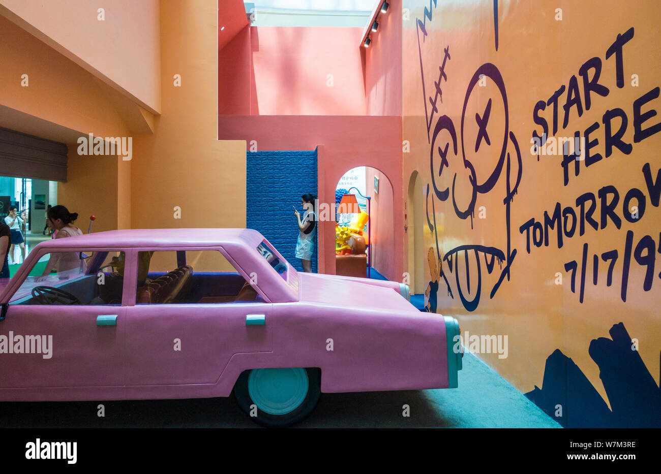 View of the Kwik-E-Mart at the exhibition of the American animated ...