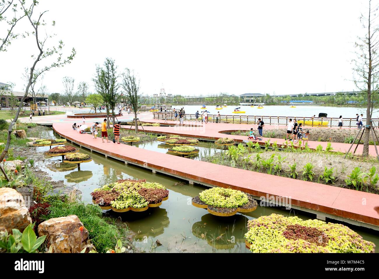 Inside view of the Pujiang Country Park during its trial operation in ...