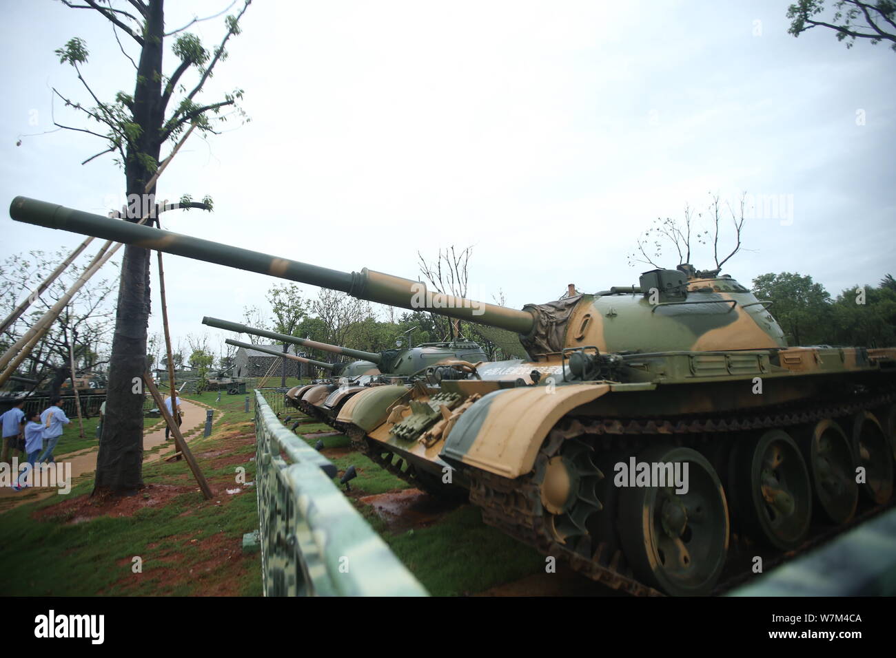 A Type 59 tank of Chinese PLA's (Peoples Liberation Army) Air Force is ...