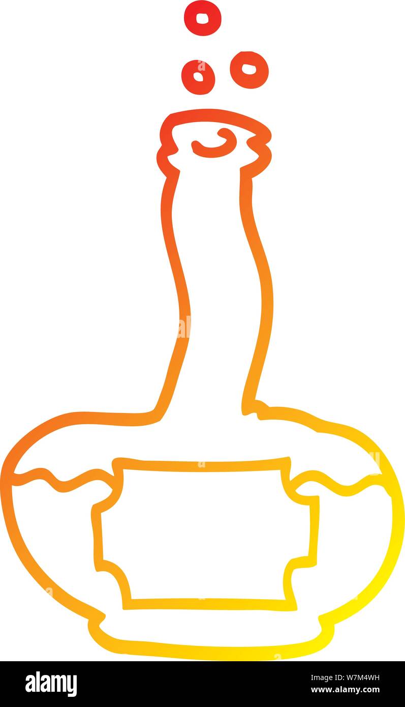 warm gradient line drawing of a cartoon potion Stock Vector Image & Art ...