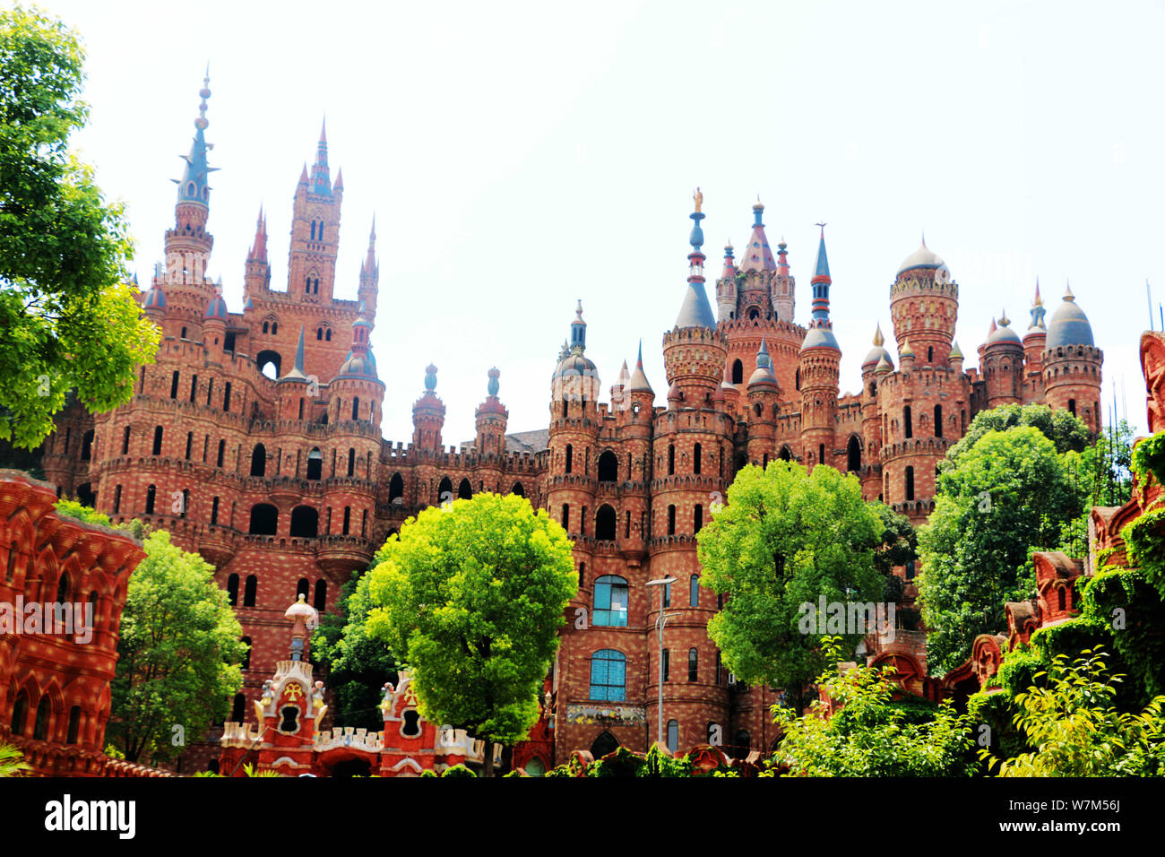 View of a castle-shaped building in a cake factory in Chongqing, China ...
