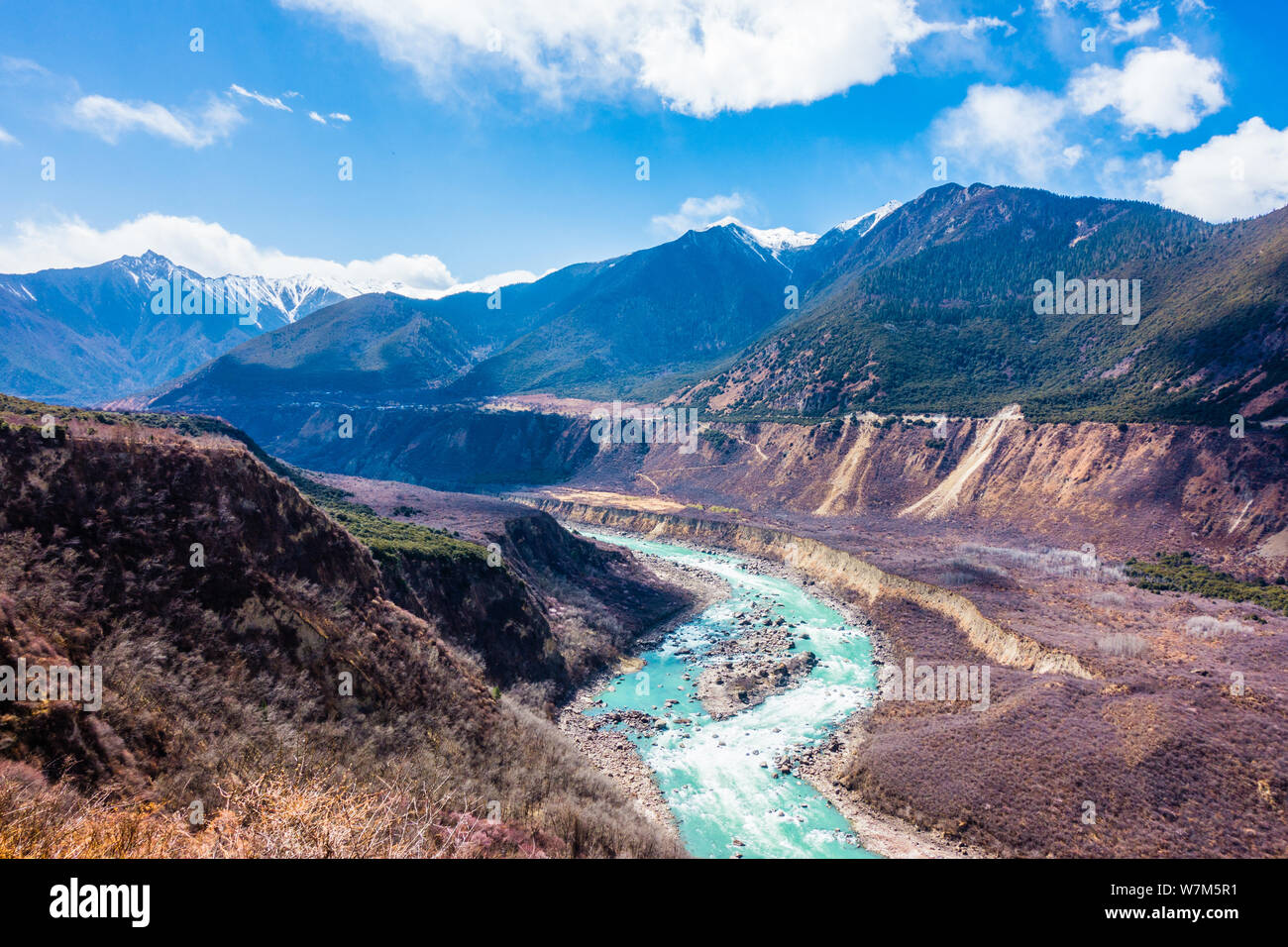 --FILE--Aerial view of the Yarlung Tsangpo Grand Canyon or Yarlung ...