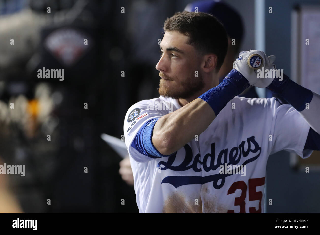 Los Angeles, USA. 6th Aug 2019. Los Angeles Dodgers right fielder Cody ...