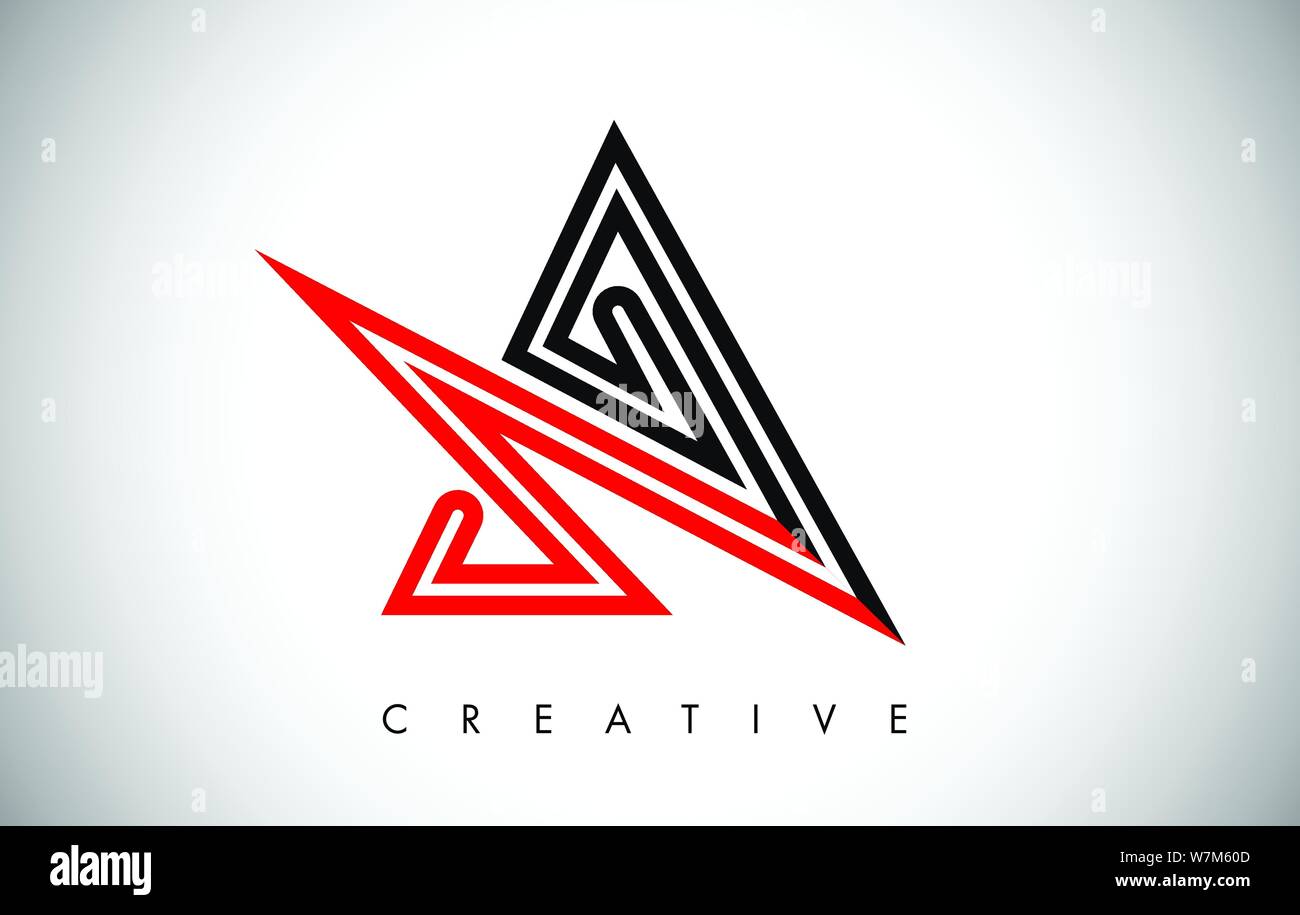 A Letter Red and Black Design Logo. Letter A Icon Logo with Monogram ...