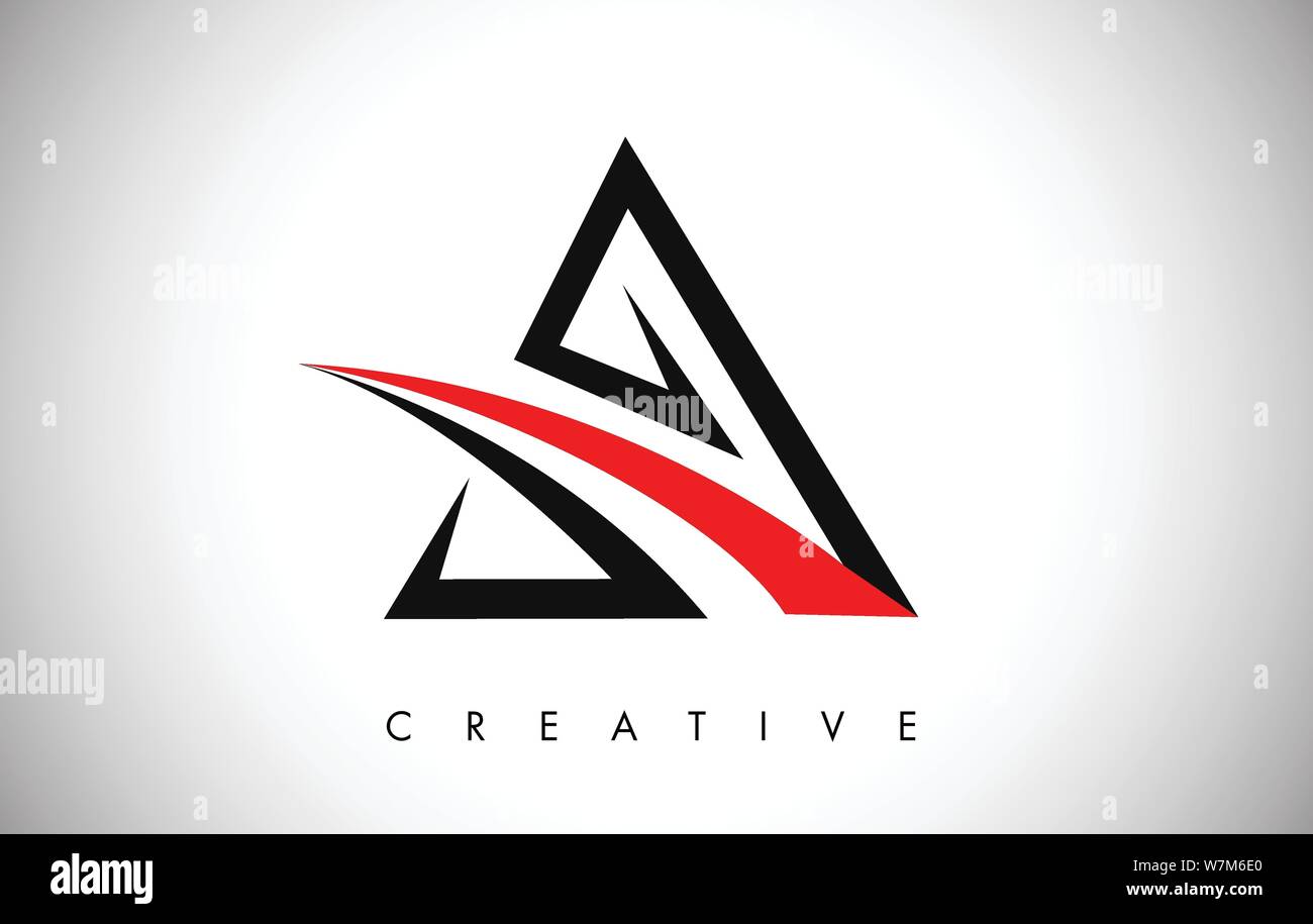 A Letter Red and Black Design Logo. Letter A Icon Logo with Monogram ...